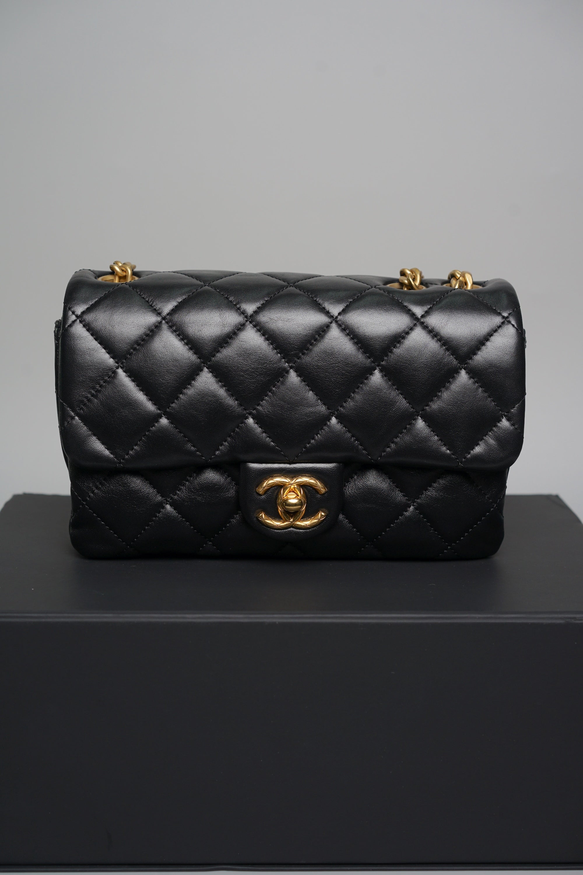 Chanel 22K Small Flap Bag in Black Lambskin Bghw – BRANDPORTER
